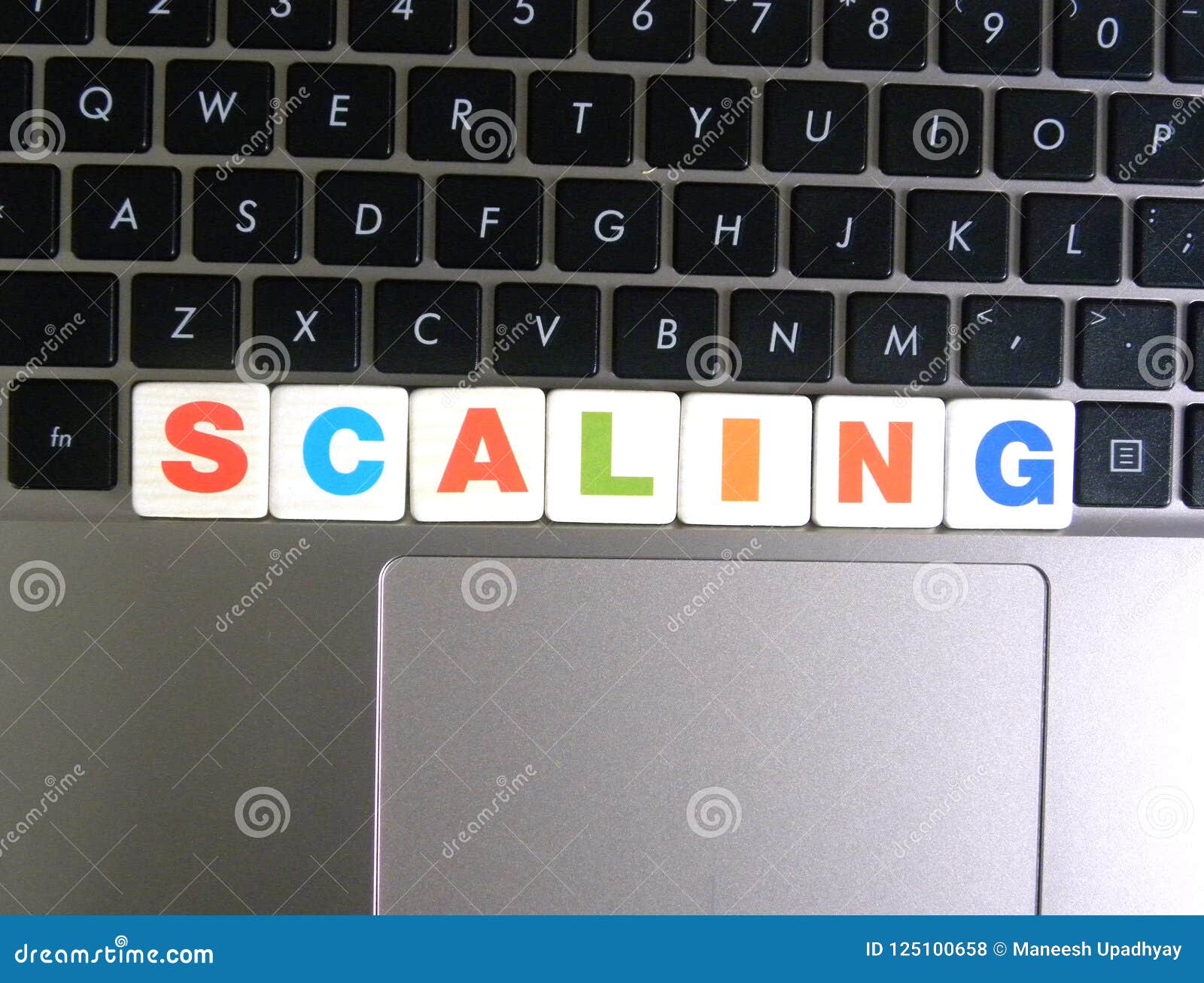Word Scaling on Keyboard Background Stock Photo - Image of alphabet ...