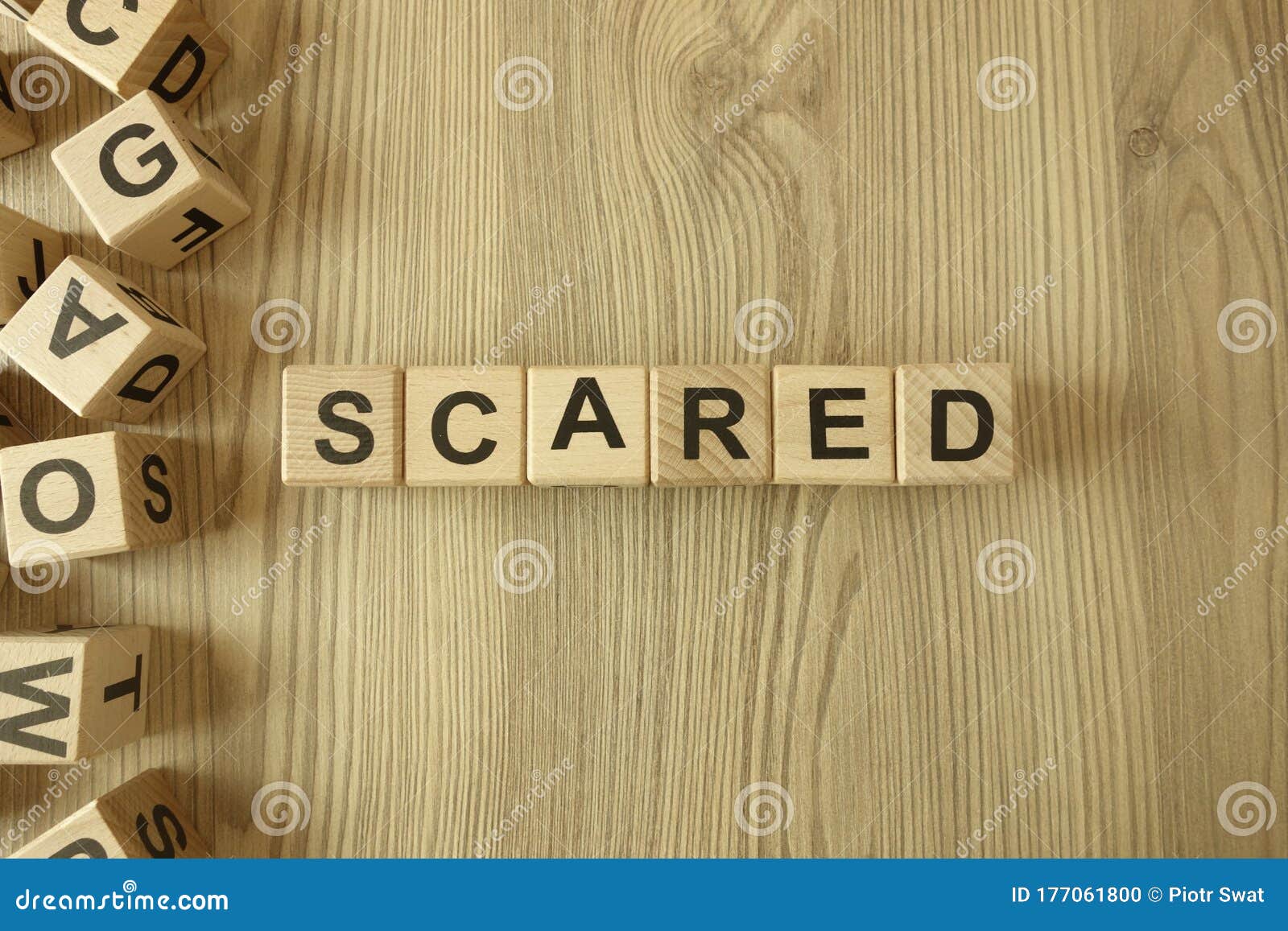 Word Scared from Wooden Blocks Stock Photo - Image of unnerved, panicky ...