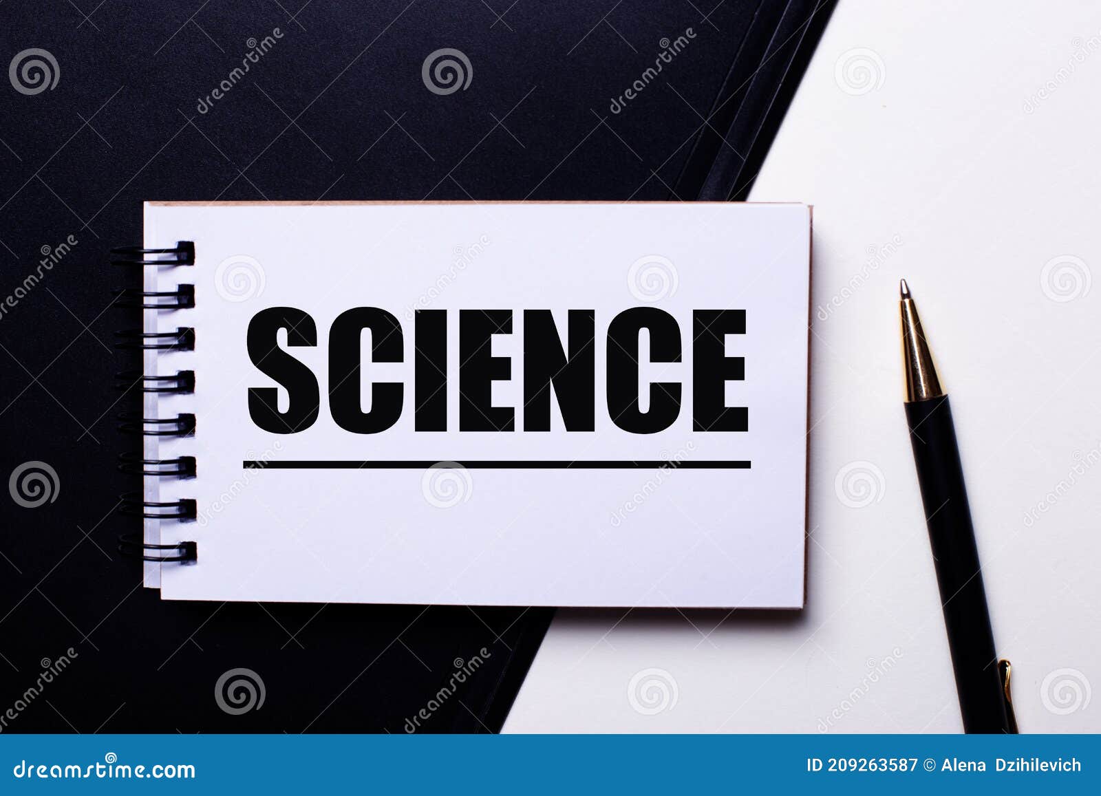 The Word SCIENCE Written in Red on a Black and White Background Near ...