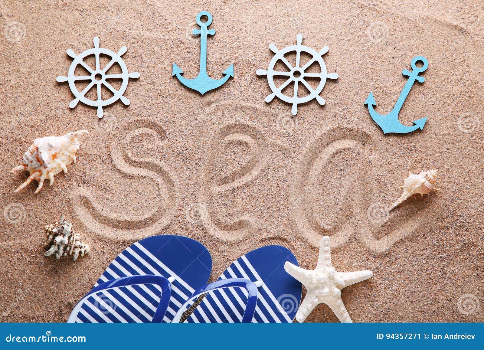 Word Sea stock image. Image of decorative, season, footwear - 94357271