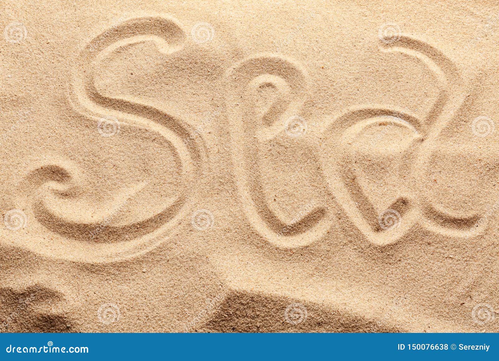 Word SEA Written on Beach Sand Stock Photo - Image of rest, coast ...
