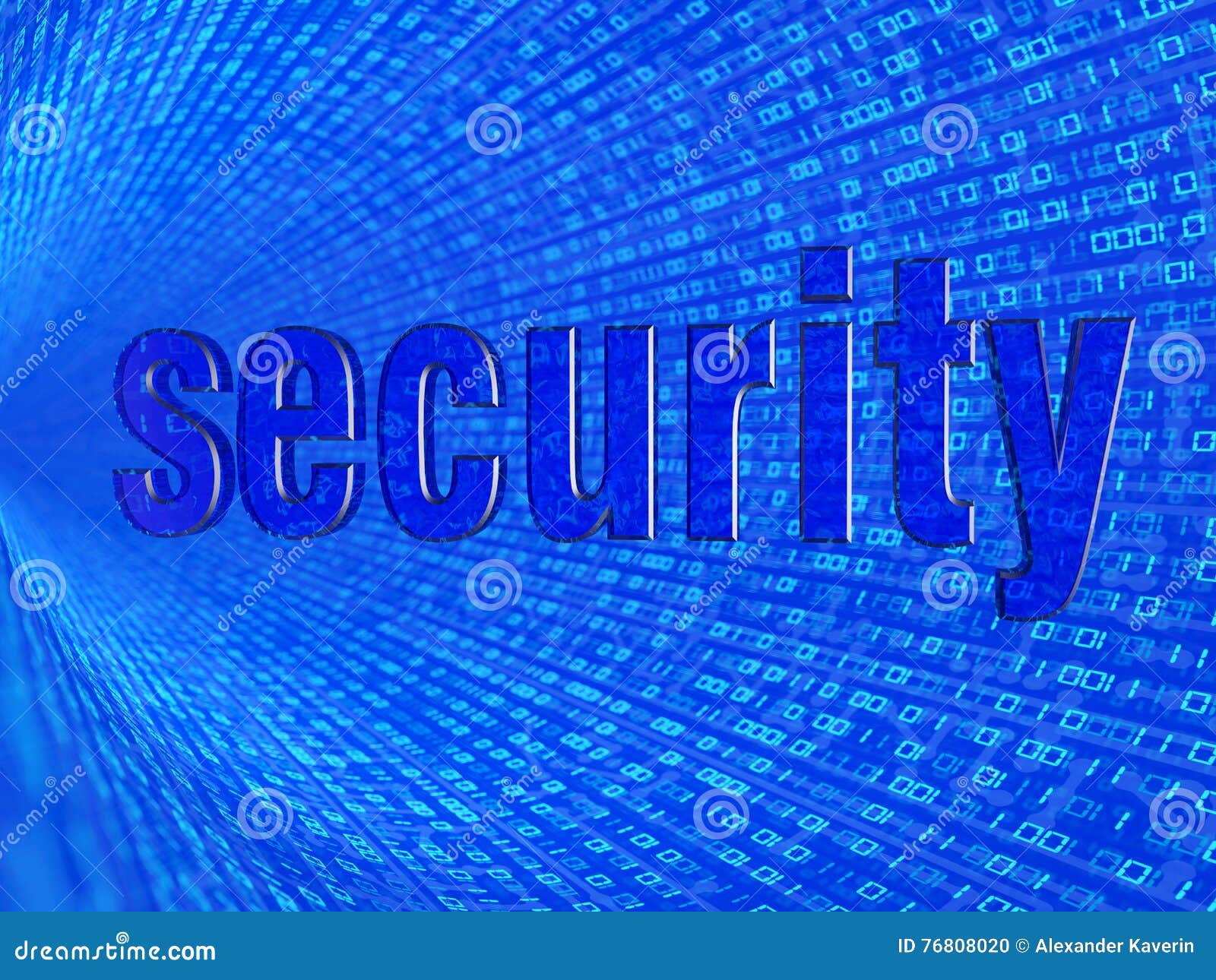 The Word Security in the Background Numbers One and Zero Stock ...