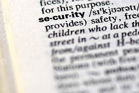 The Word Security in a Dictionary Stock Image - Image of cover, close ...