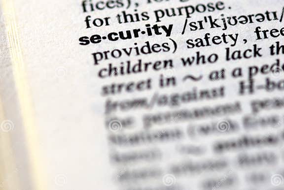 The Word Security in a Dictionary Stock Image - Image of cover, close ...