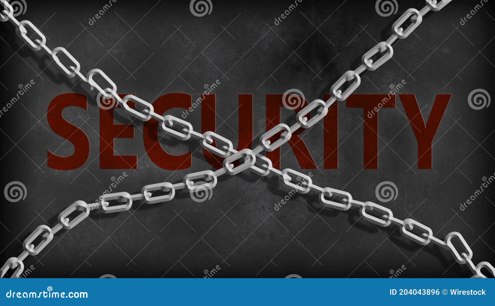 Word Security in Red on a Black Background with Chains Crossed on it ...