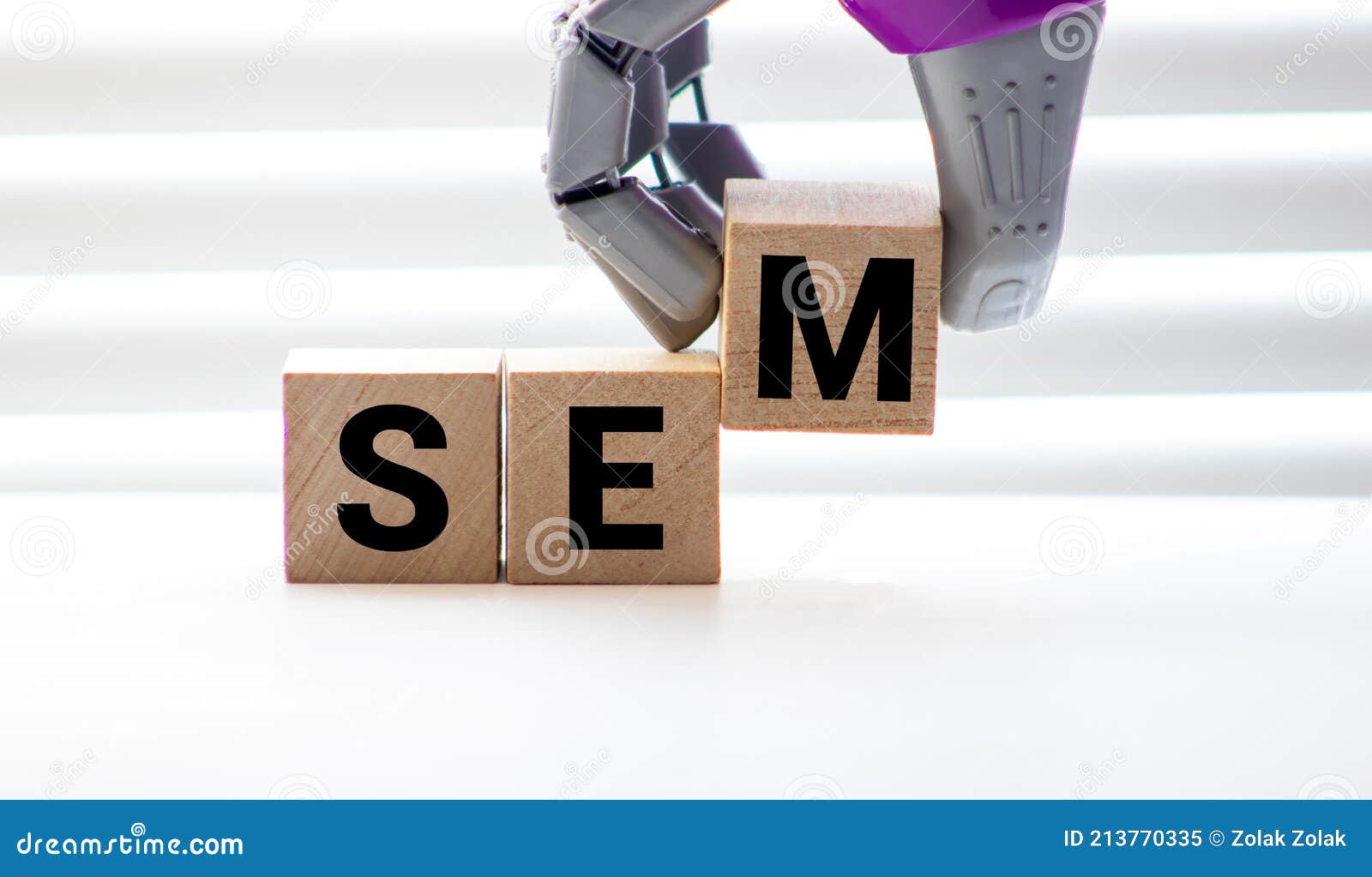 The Word SEM Formed by Wooden Blocks on a White Table Stock Image ...
