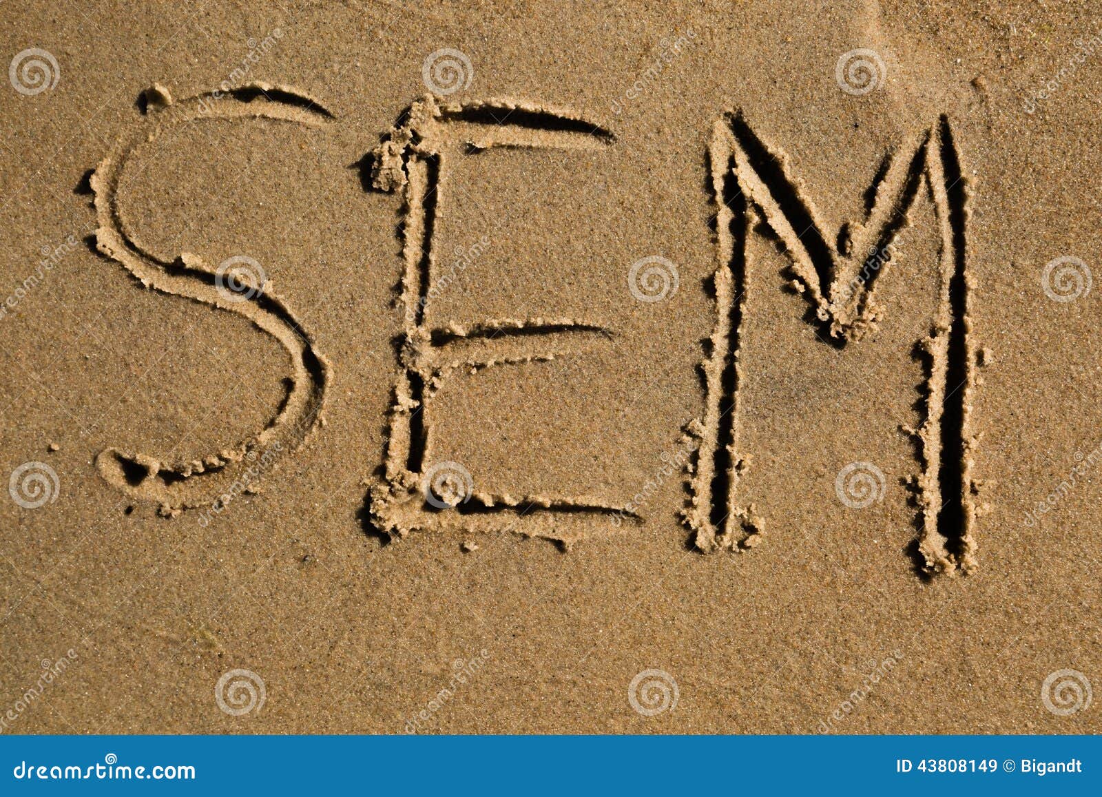 The Word SEM Written in the Sand Stock Image - Image of writing ...