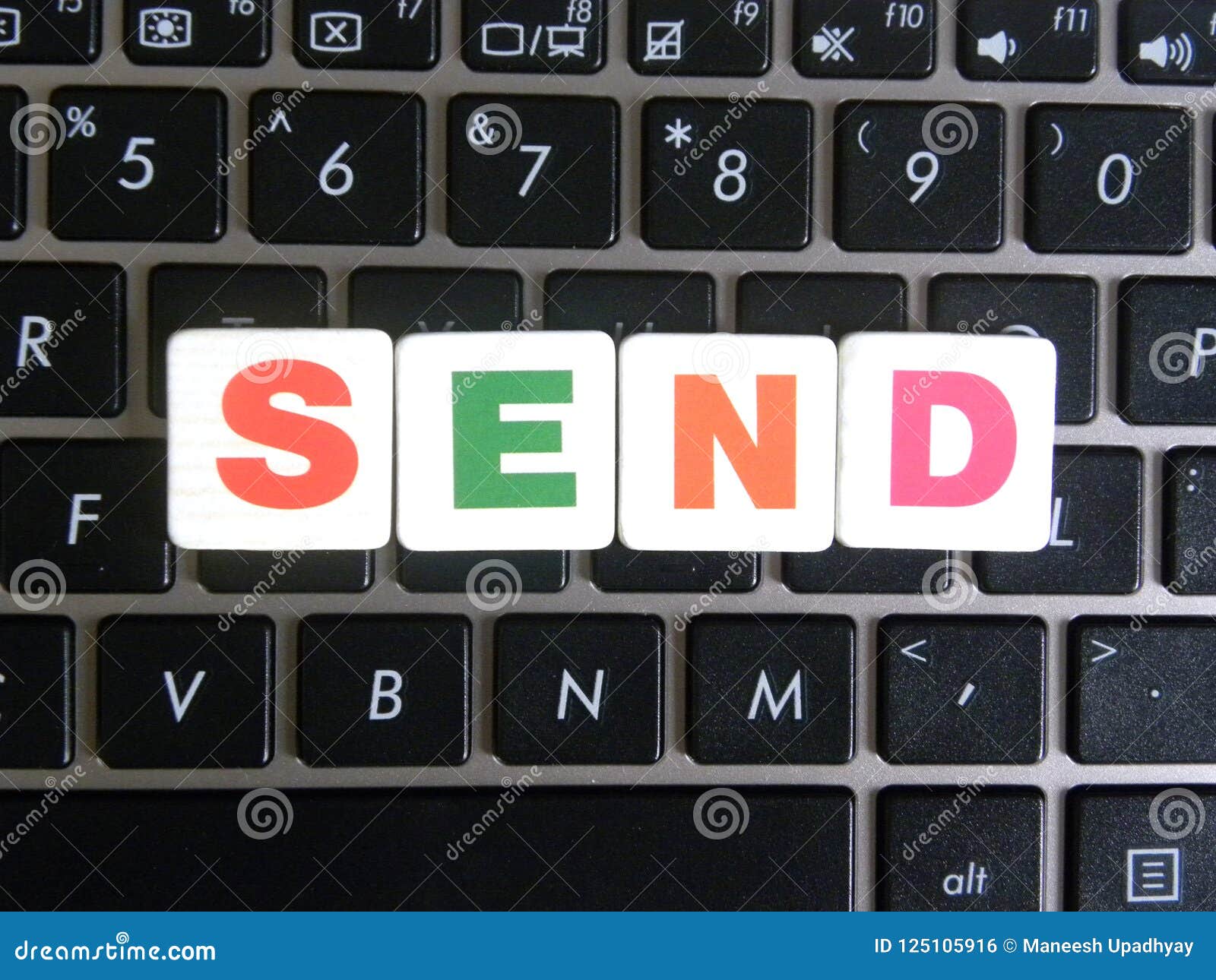 Word Send on Keyboard Background Stock Photo - Image of laptop, font ...