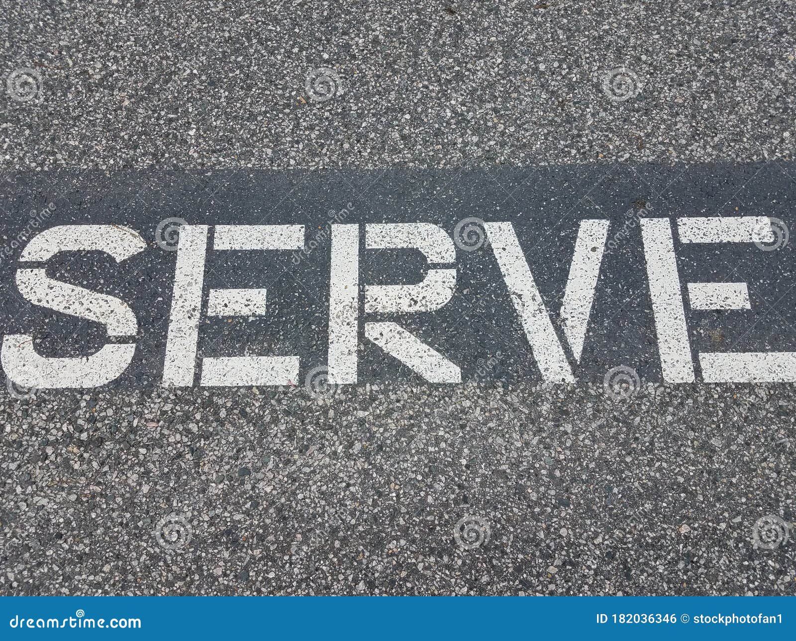 The Word Serve on the Ground in White Letters Stock Photo - Image of ...