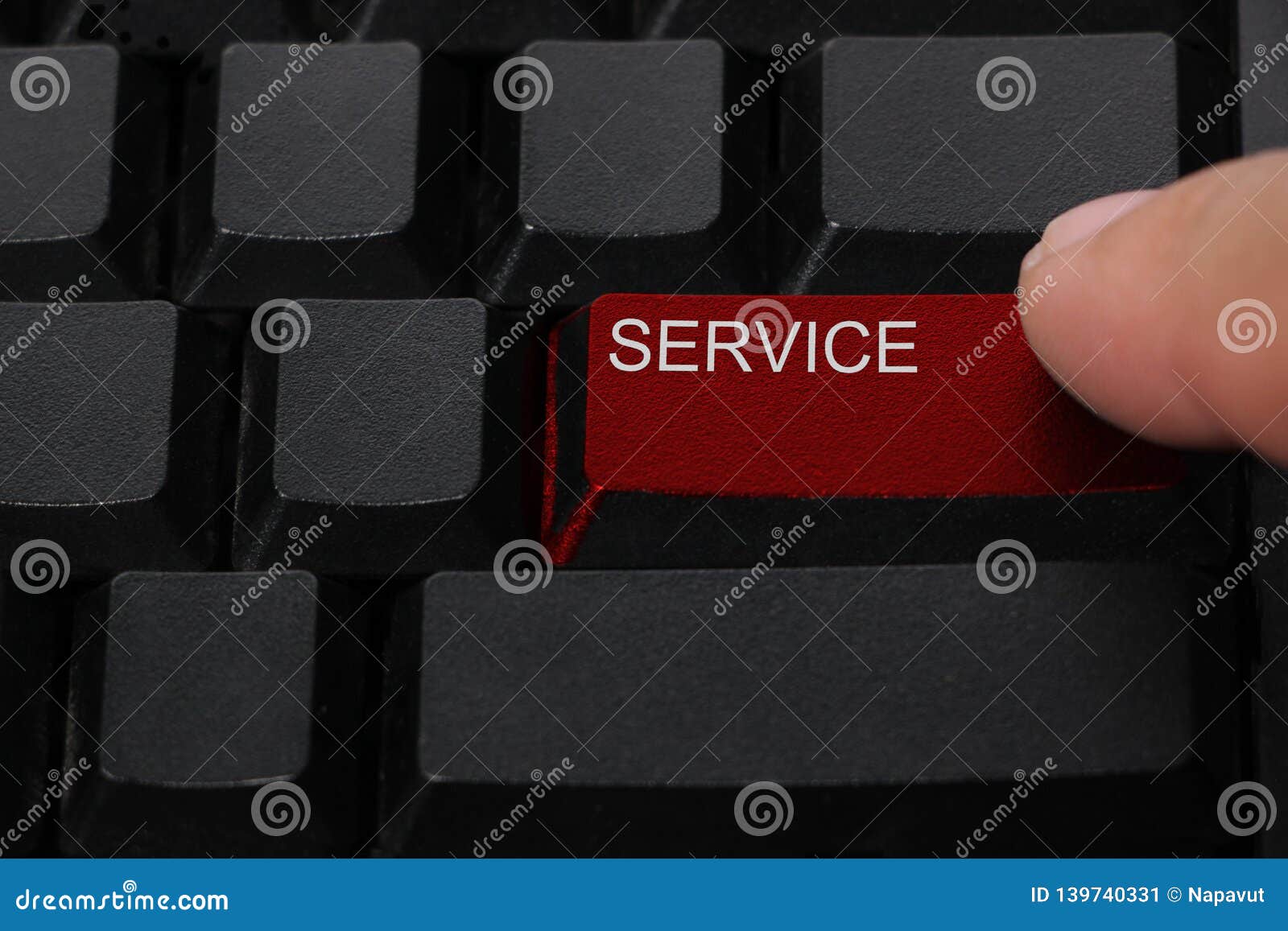 Service Red Button on a Computer Keyboard Stock Image - Image of laptop ...