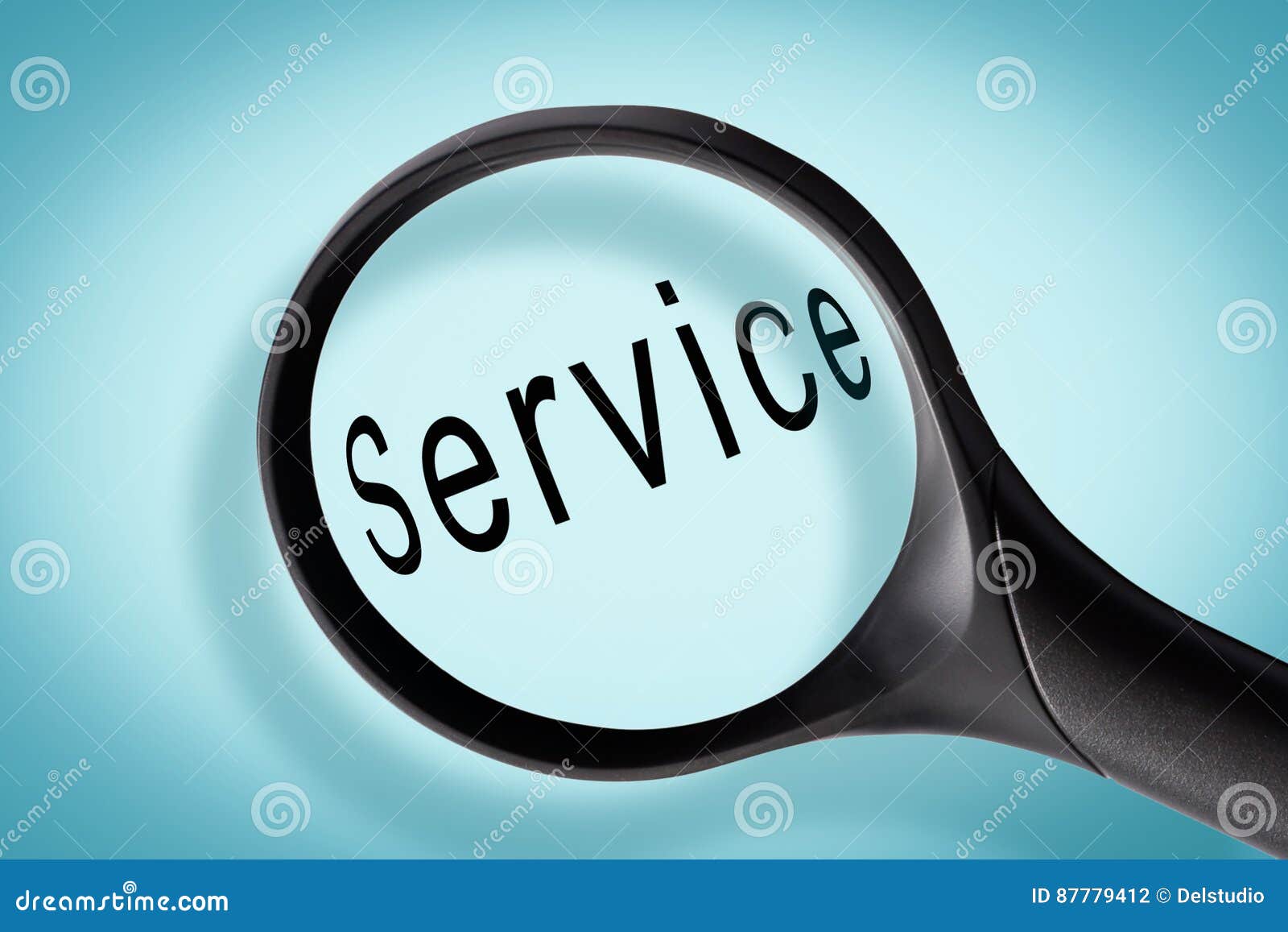 Word Service Seen through a Magnifying Glass Stock Photo - Image of ...