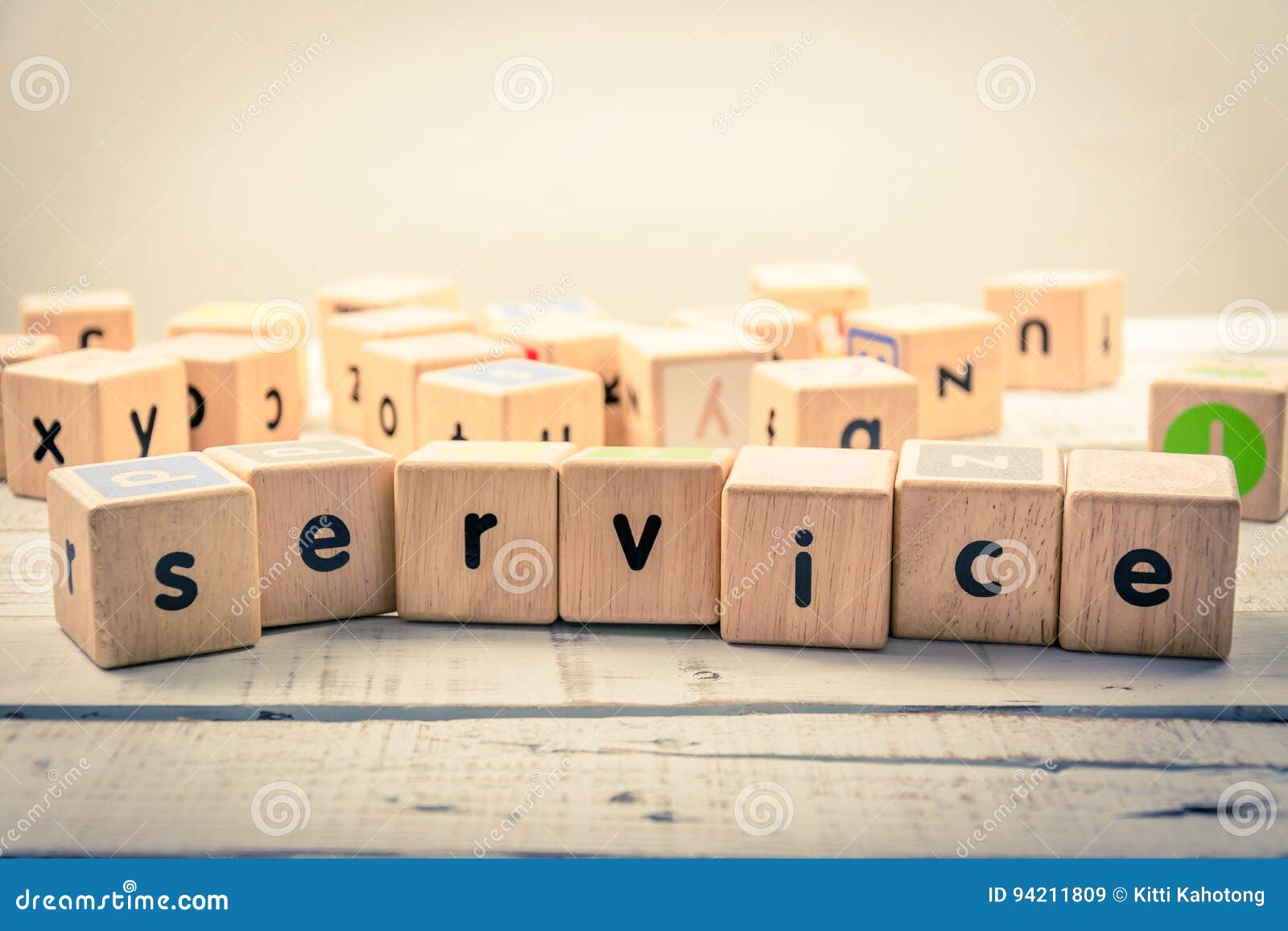 Word ` Service ` Wood Cubic on the Wood Stock Image - Image of cubic ...