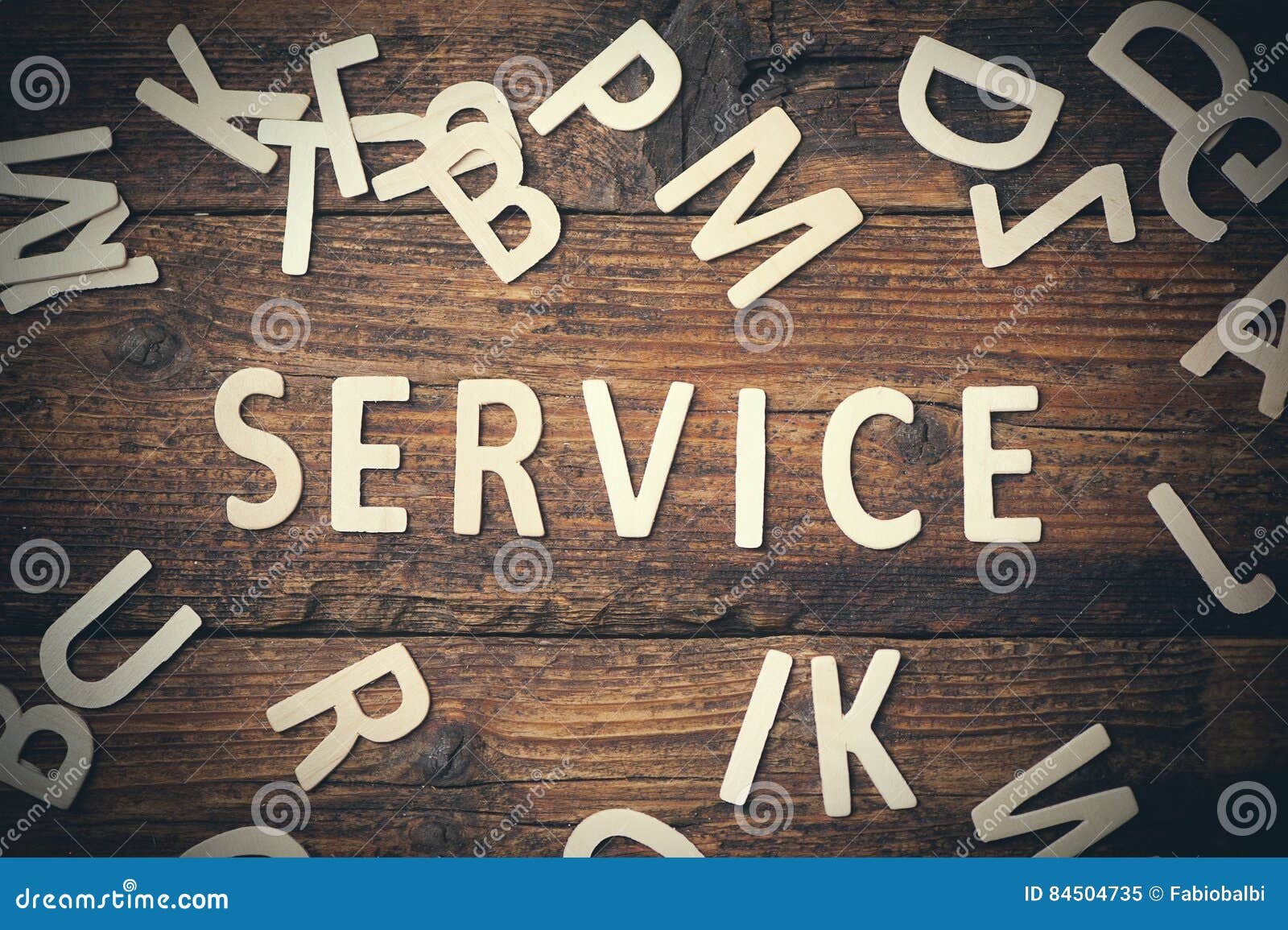 Word Service on Wooden Floor Stock Image - Image of building, concept ...