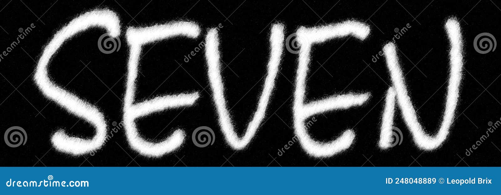 Word SEVEN style chalk stock illustration. Illustration of write ...