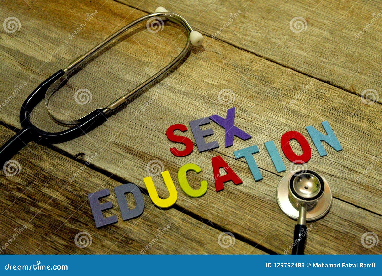 Word Sex Education Colorful Wooden Alphabet Letters Set And Stethoscope