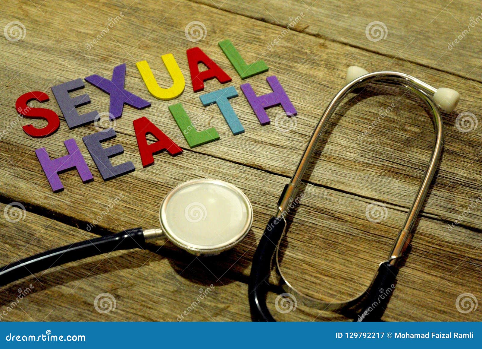 Word Sexual Health Colorful Wooden Alphabet Letters Set And Stethoscope