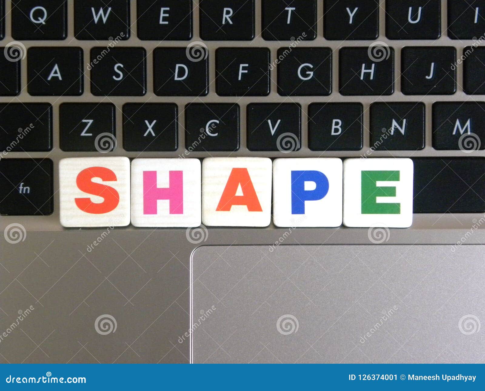 Word Shape on Keyboard Background Stock Image - Image of english ...