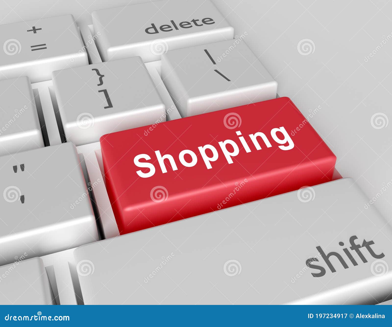 Word Shopping is Written on a Computer Keyboard. Conceptual Image on a ...