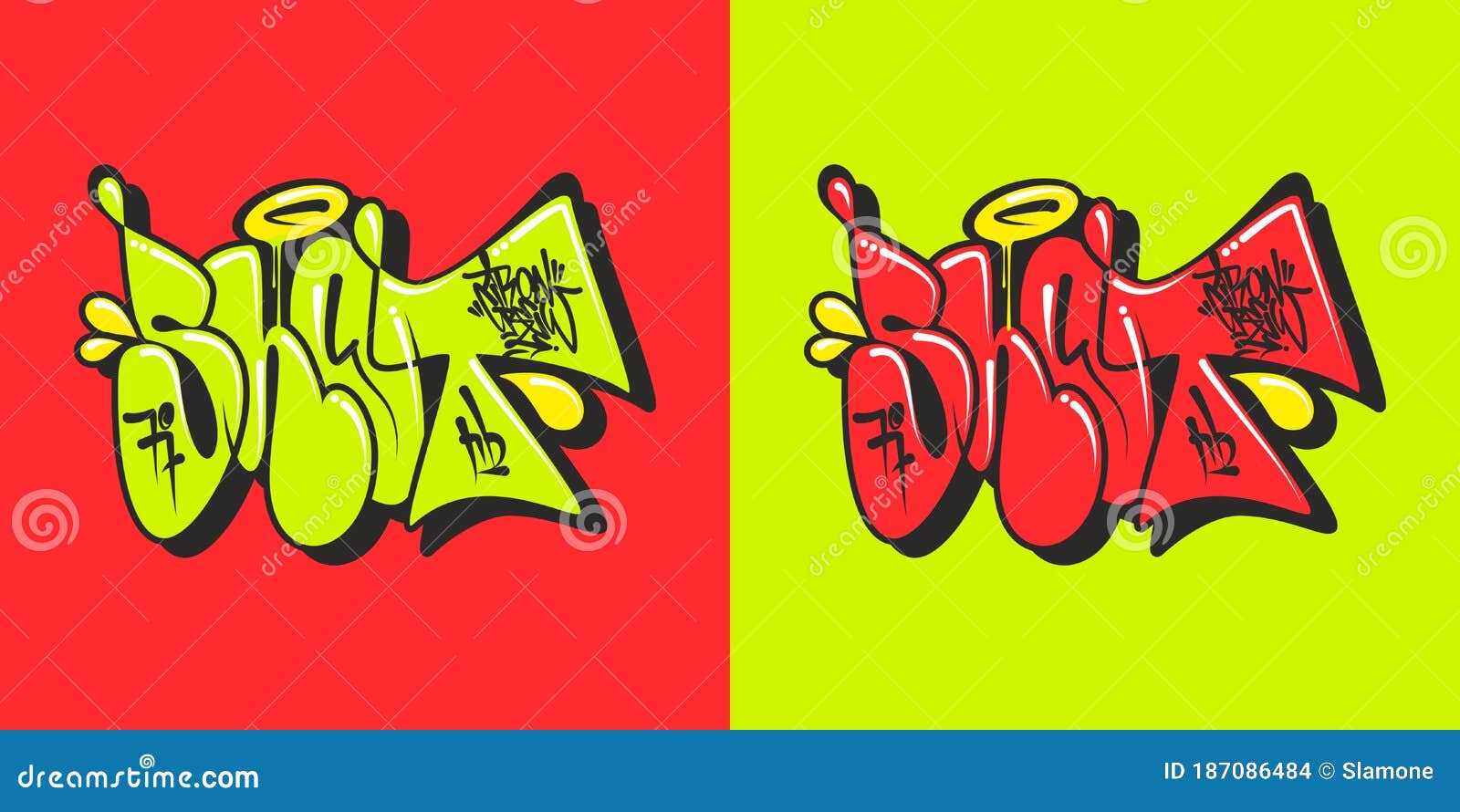 Abstract Word Shot Graffiti Style Font Lettering Vector Illustration ...