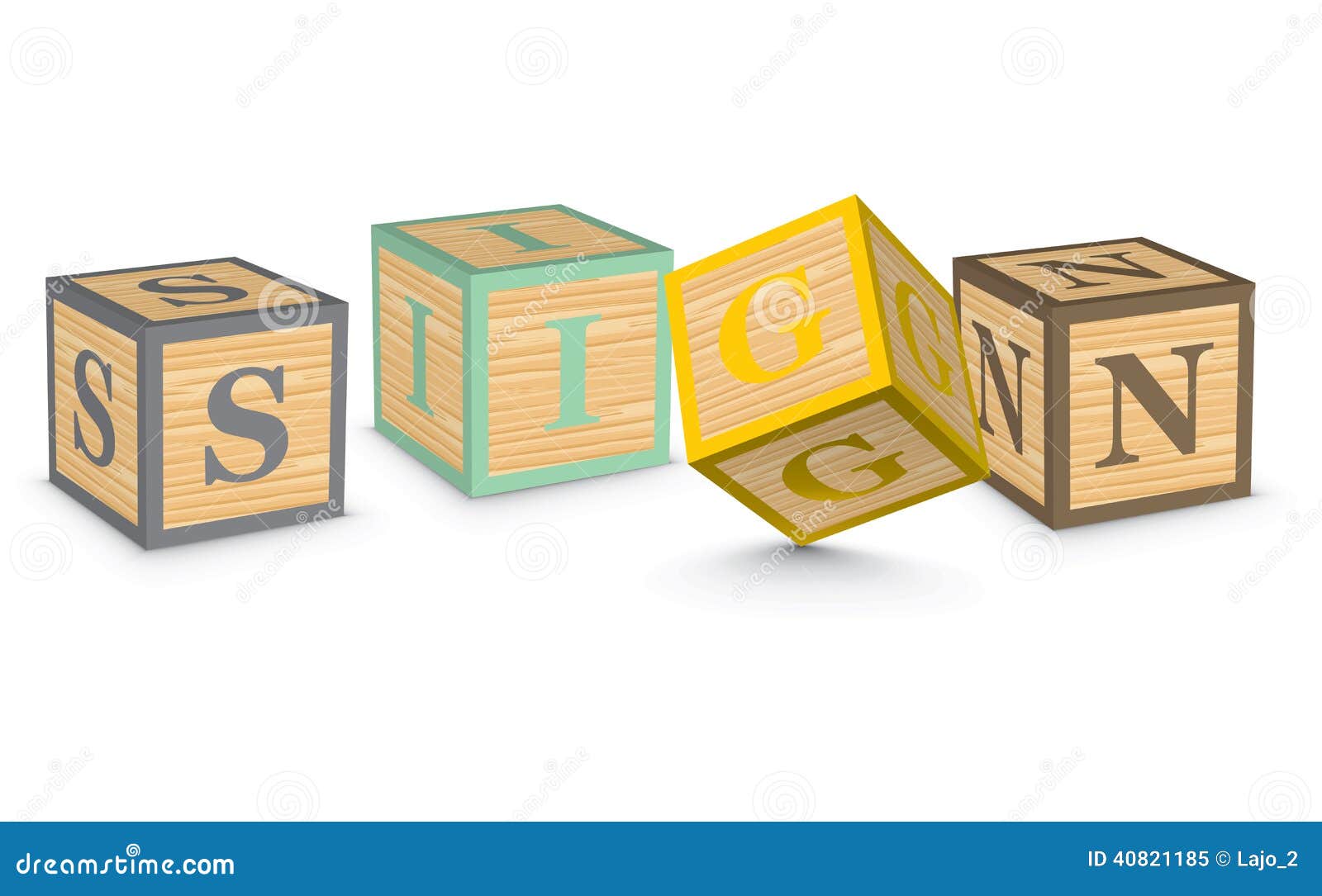 Word SIGN Written with Alphabet Blocks Stock Vector - Illustration of ...
