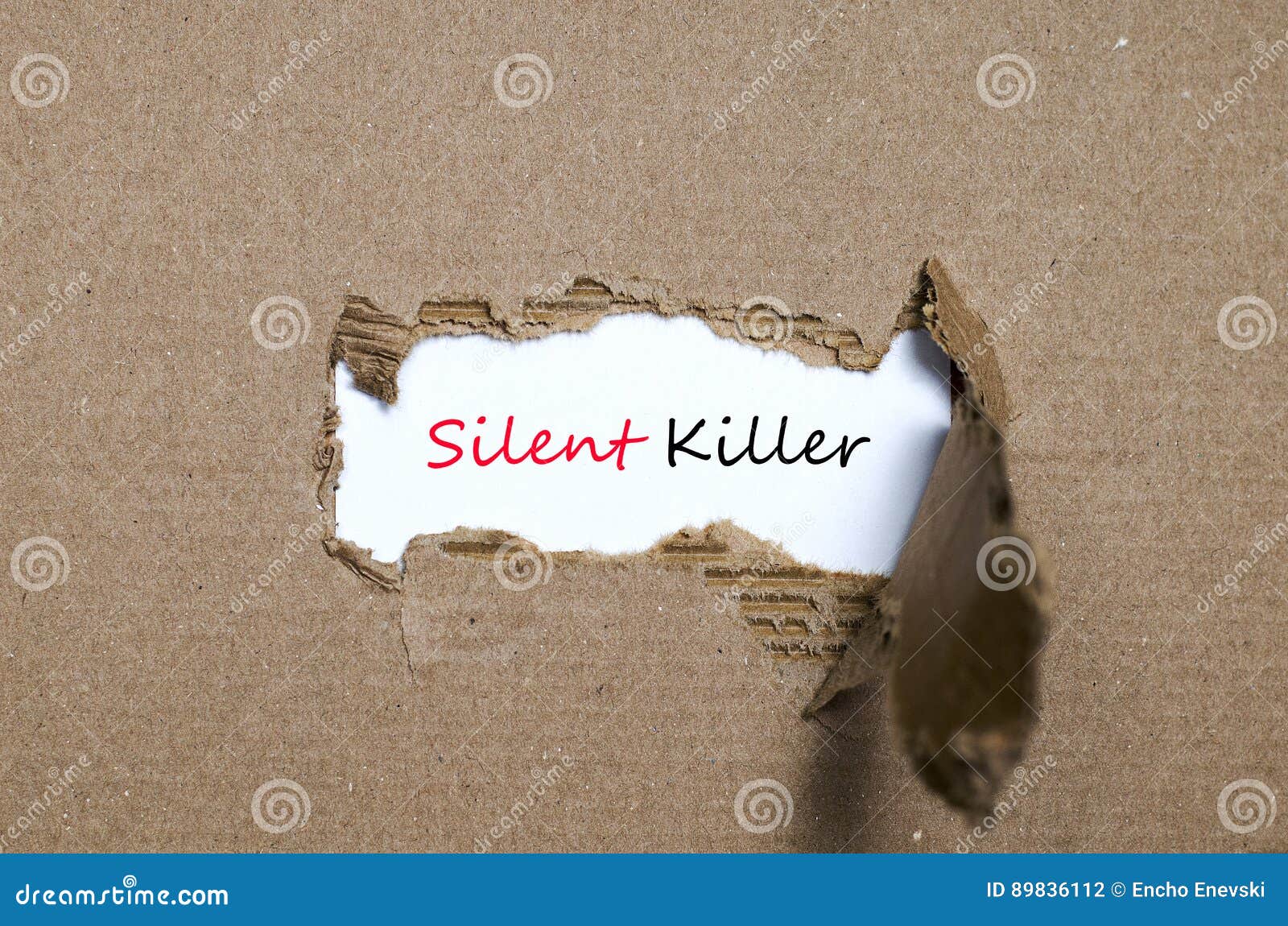 The Word Silent Killer Appearing Behind Torn Paper Stock Photo - Image ...