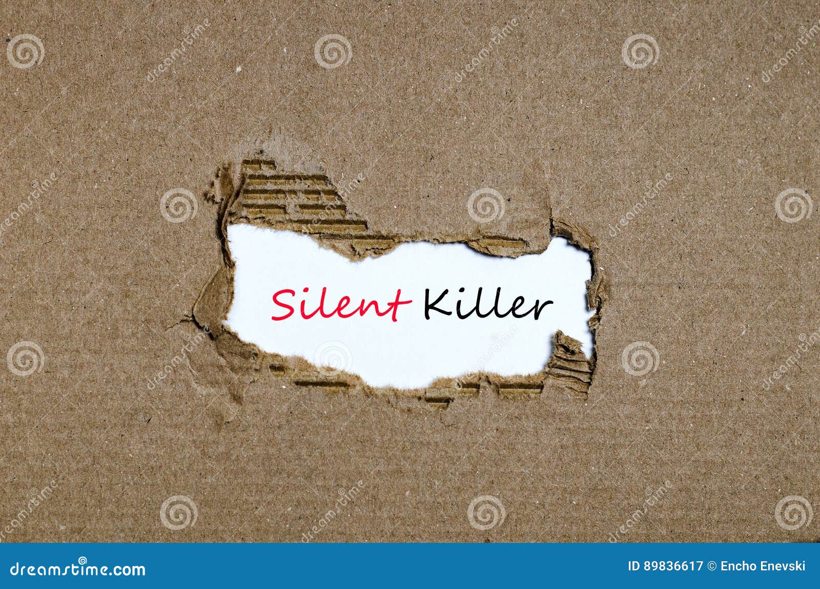 The Word Silent Killer Appearing Behind Torn Paper Stock Image - Image ...