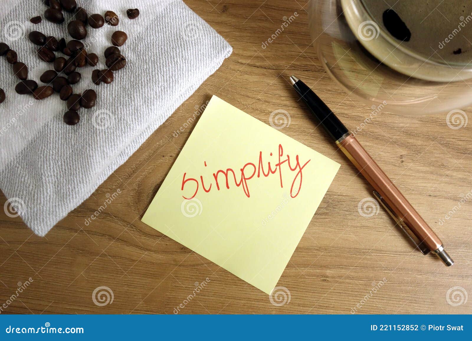 Word Simplify Handwritten on Sticky Note Stock Photo - Image of process ...