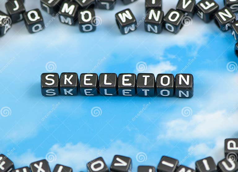 The word Skeleton stock photo. Image of bone, design - 85204226