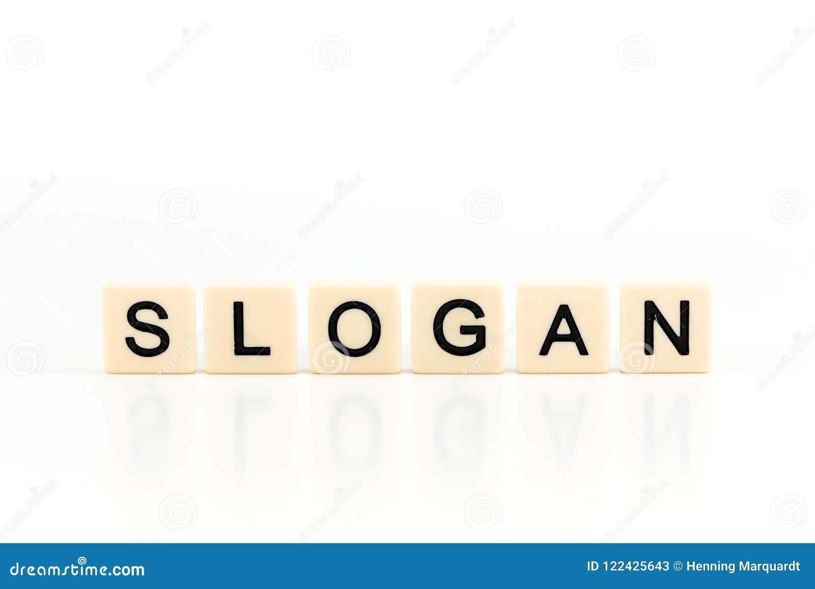 The Word SLOGAN on Plastic Boards Isolated on White Background Stock ...
