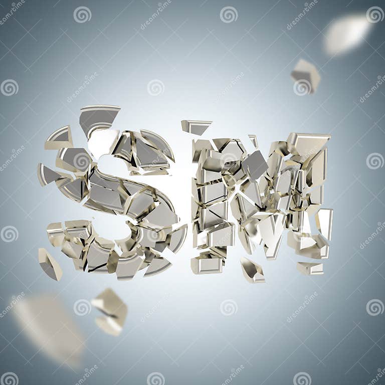 Word SM Broken into Pieces Background Stock Illustration - Illustration ...