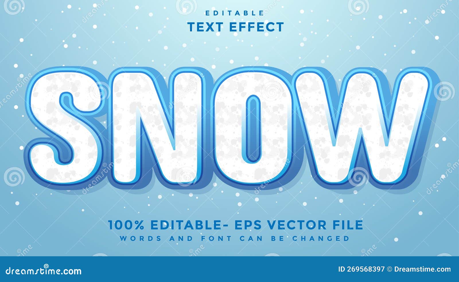 Snow Editable Text Effect Design Template, Effect Saved in Graphic ...