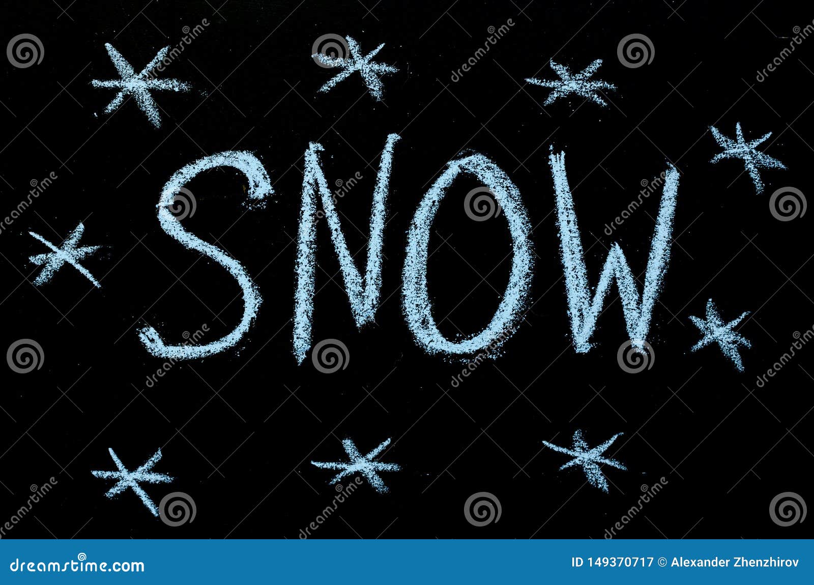 Word `snow` Handwritten on Chalkboard Stock Image - Image of word ...