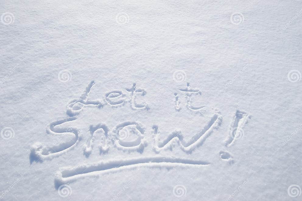 Word "snow" Written on the Snow Stock Image - Image of celebration ...