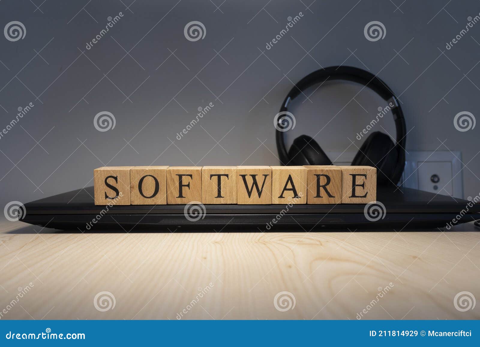 The Word Software is Made of Wooden Cubes. Close Up Stock Image - Image ...
