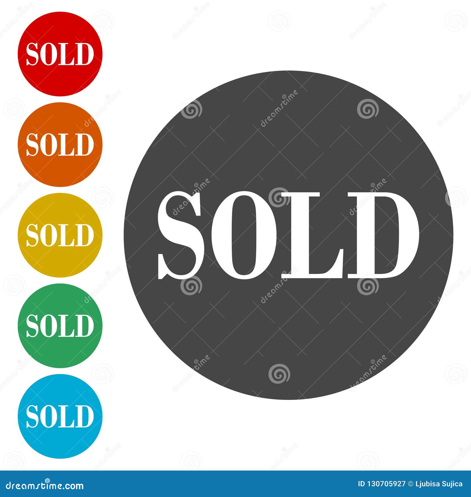 Word Sold Sign, Icon, Sold Button Stock Vector - Illustration of print ...