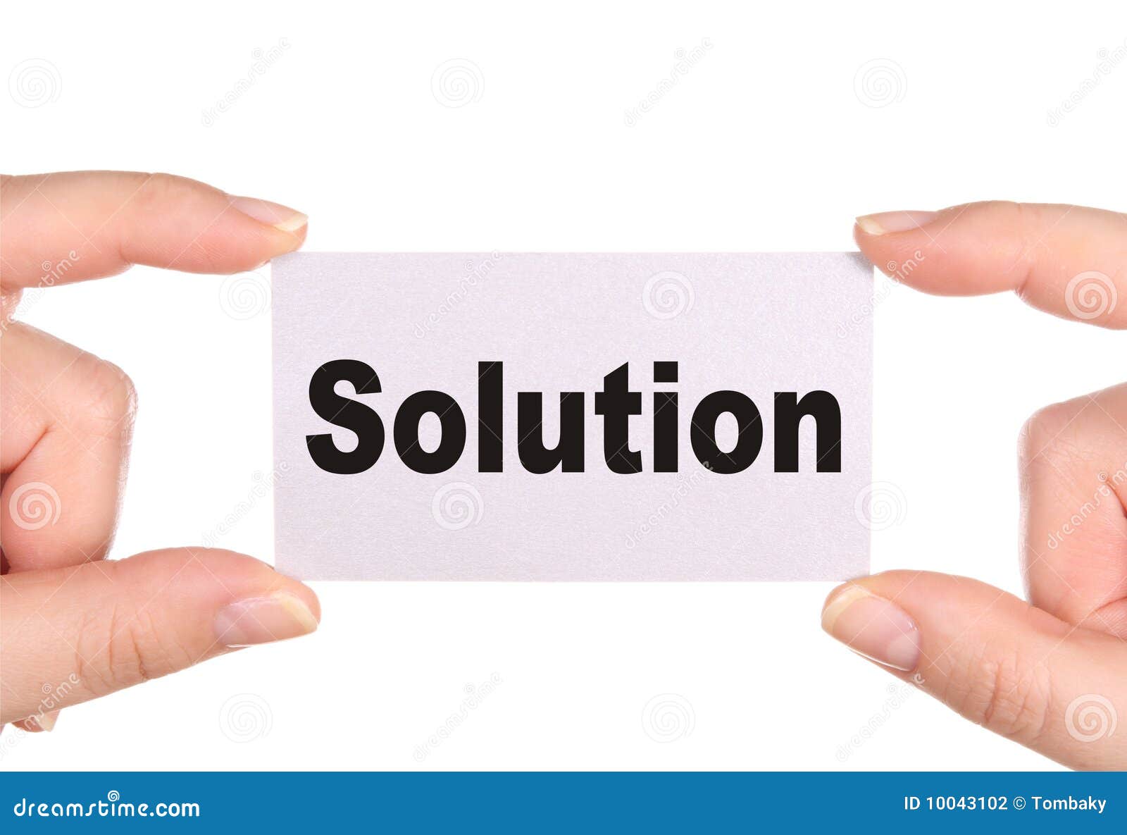 Word Solution on Business Card Stock Photo - Image of achievement ...