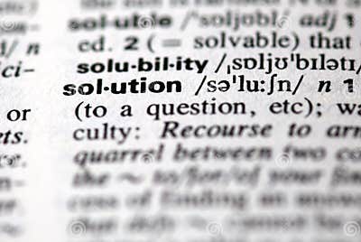 The Word Solution in a Dictionary Stock Image - Image of company, book ...