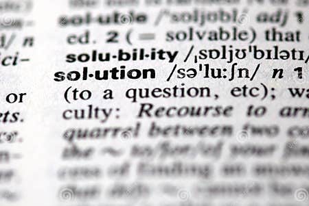 The Word Solution in a Dictionary Stock Image - Image of company, book ...