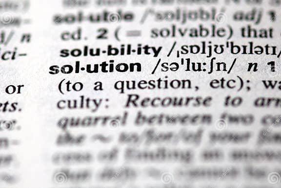The Word Solution in a Dictionary Stock Image - Image of company, book ...