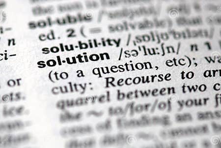 The Word Solution in a Dictionary Stock Image - Image of boss ...