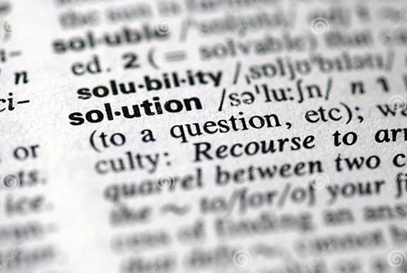 The Word Solution in a Dictionary Stock Image - Image of boss ...