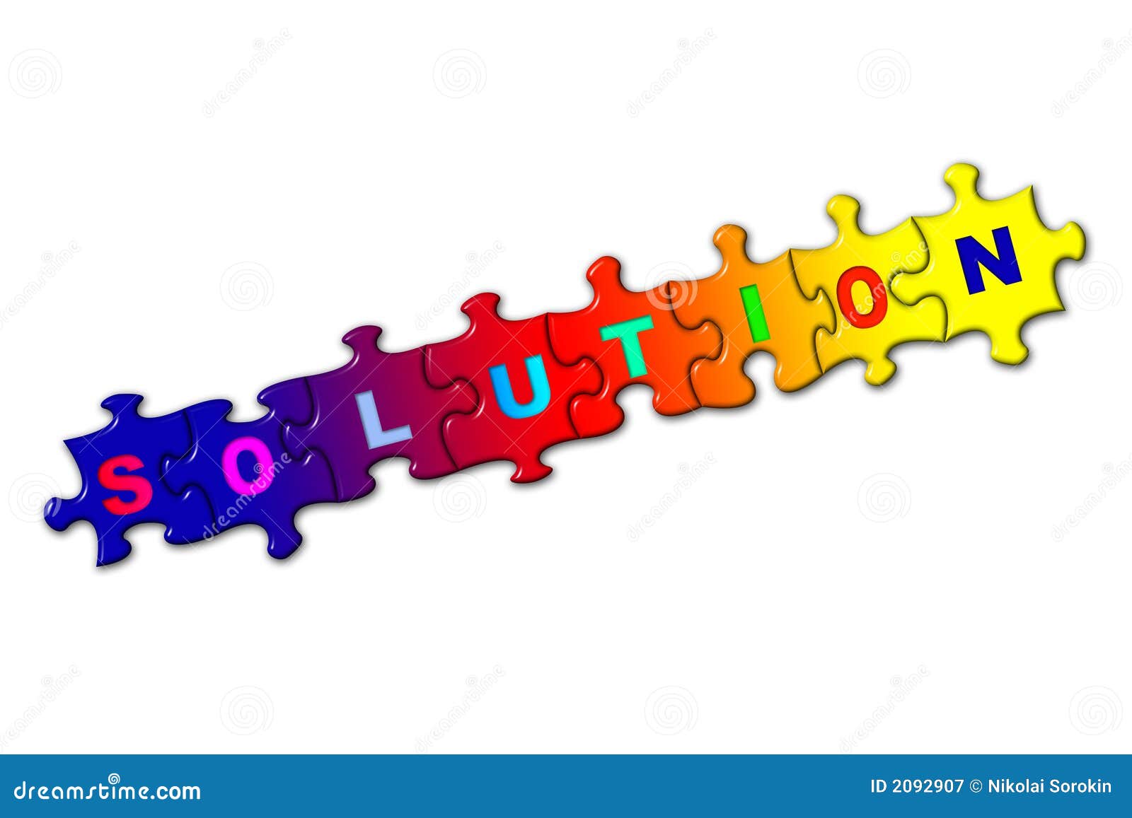 The Word Solution Made From Newspaper Letters Attached To A Blackboard ...