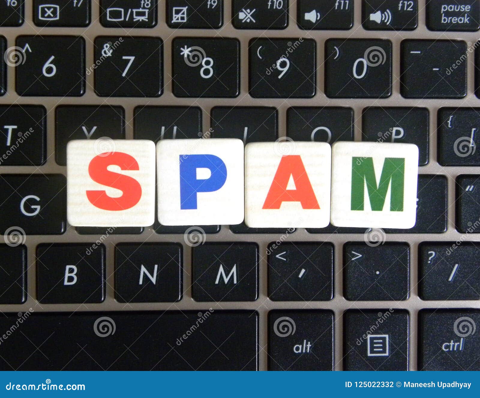 Word Spam on Keyboard Background Stock Photo - Image of button, font ...