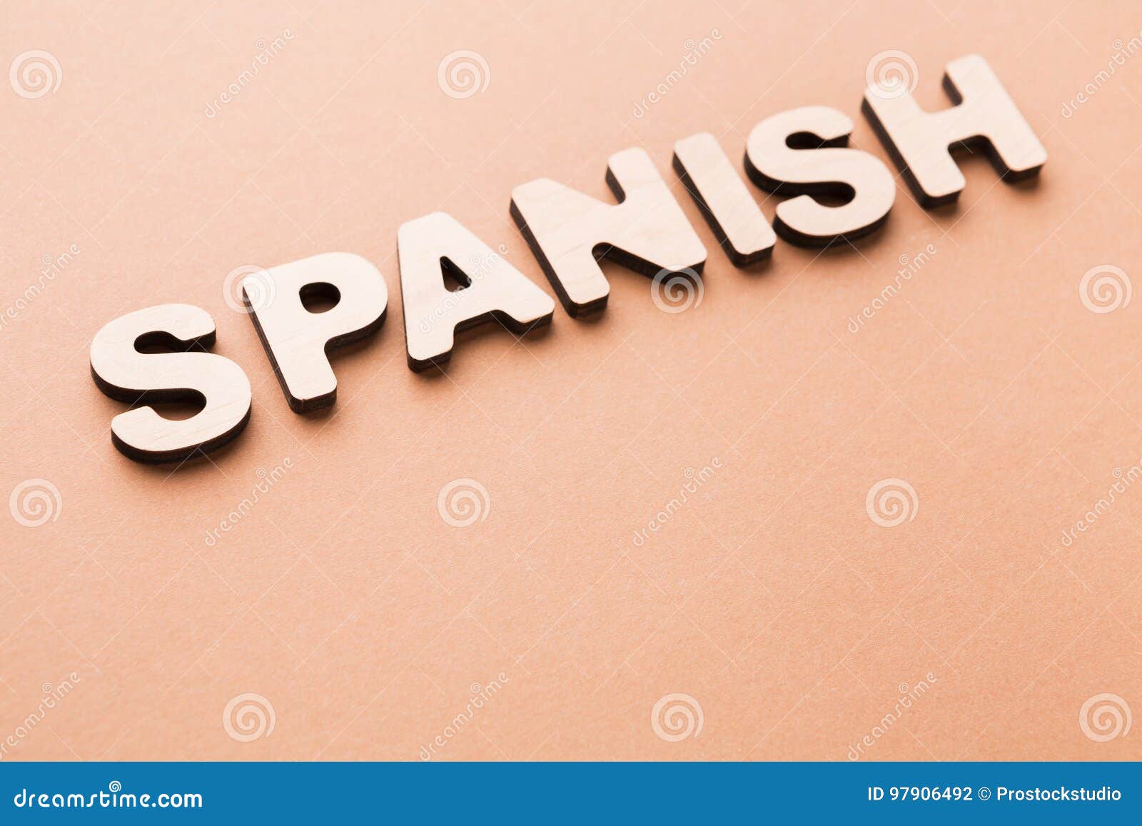 Word Spanish on Beige Background Stock Photo - Image of country ...