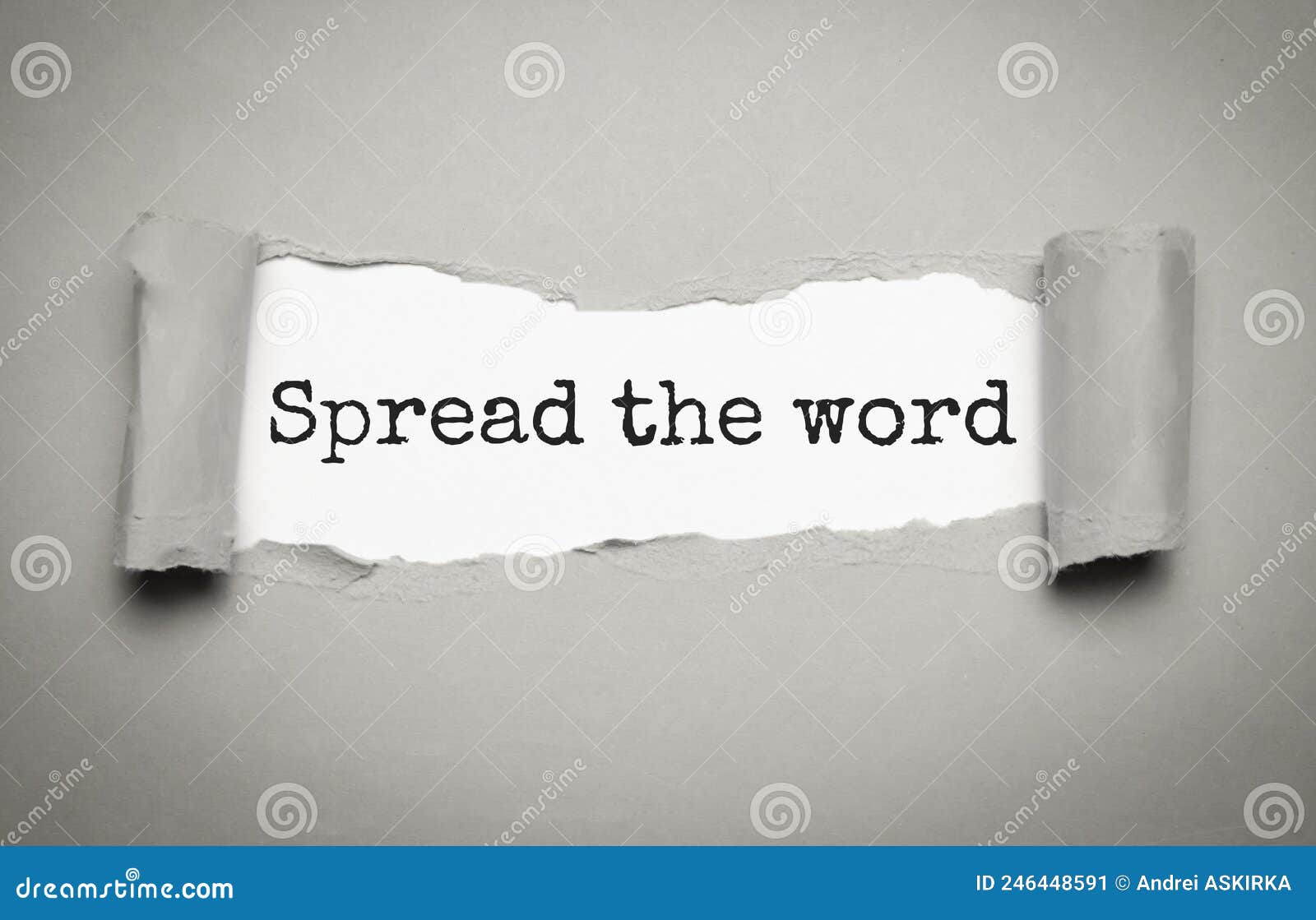 Word Spread the Word on the Torn Paper. Concept Stock Image - Image of ...
