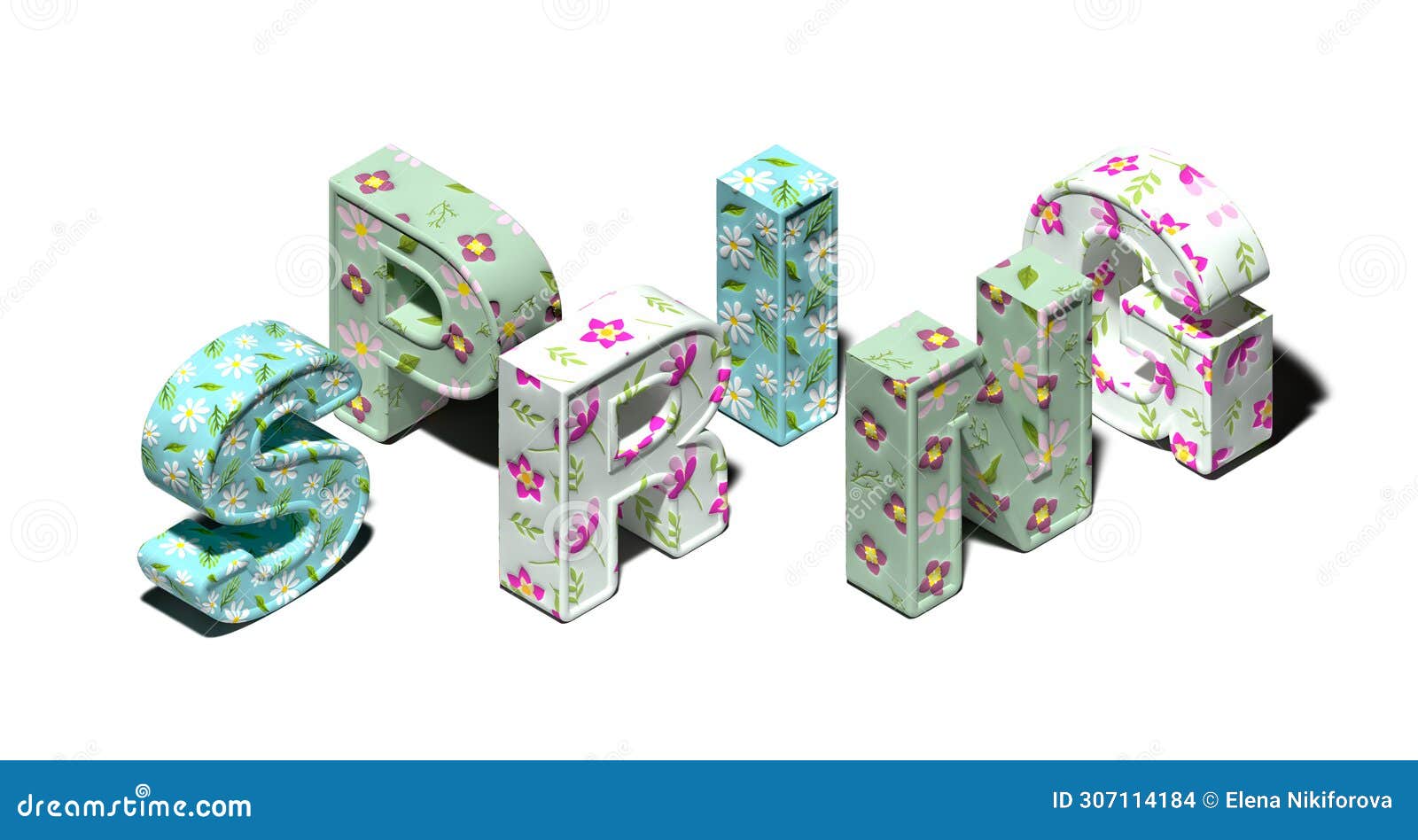 The Word SPRING Made of 3d Letters Stock Illustration - Illustration of ...