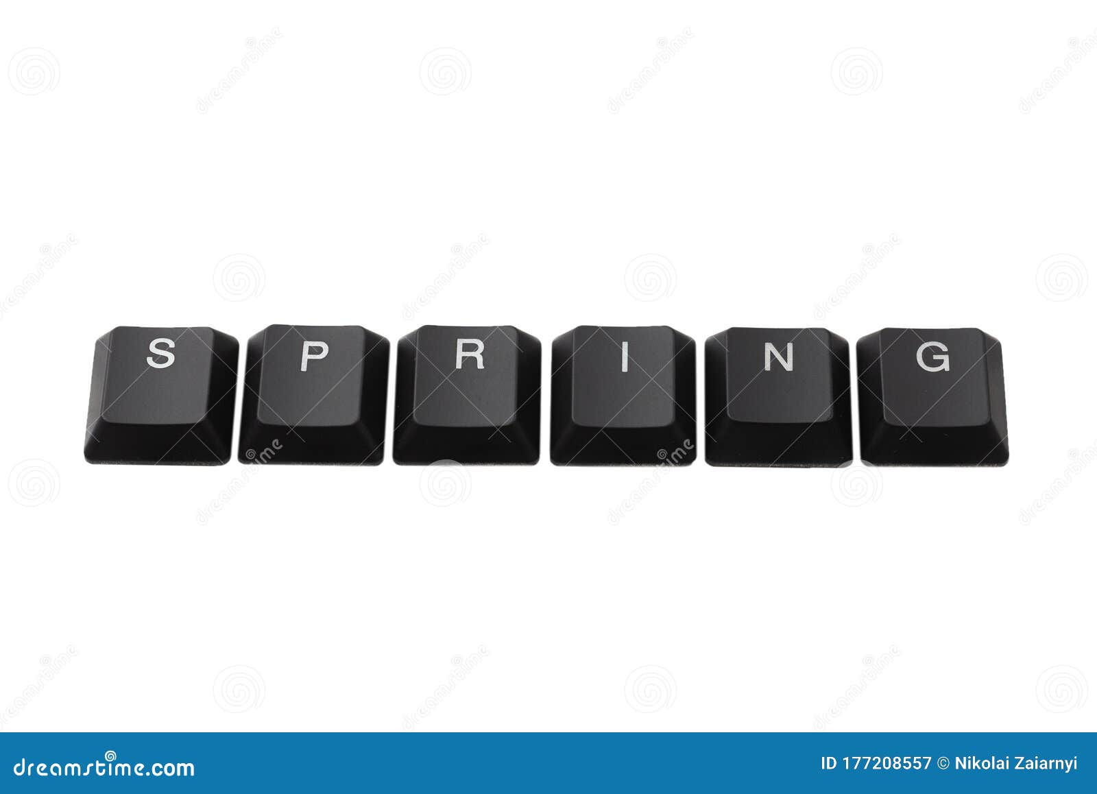 Word Spring Written on Keyboard. Isolated on White Stock Image - Image ...
