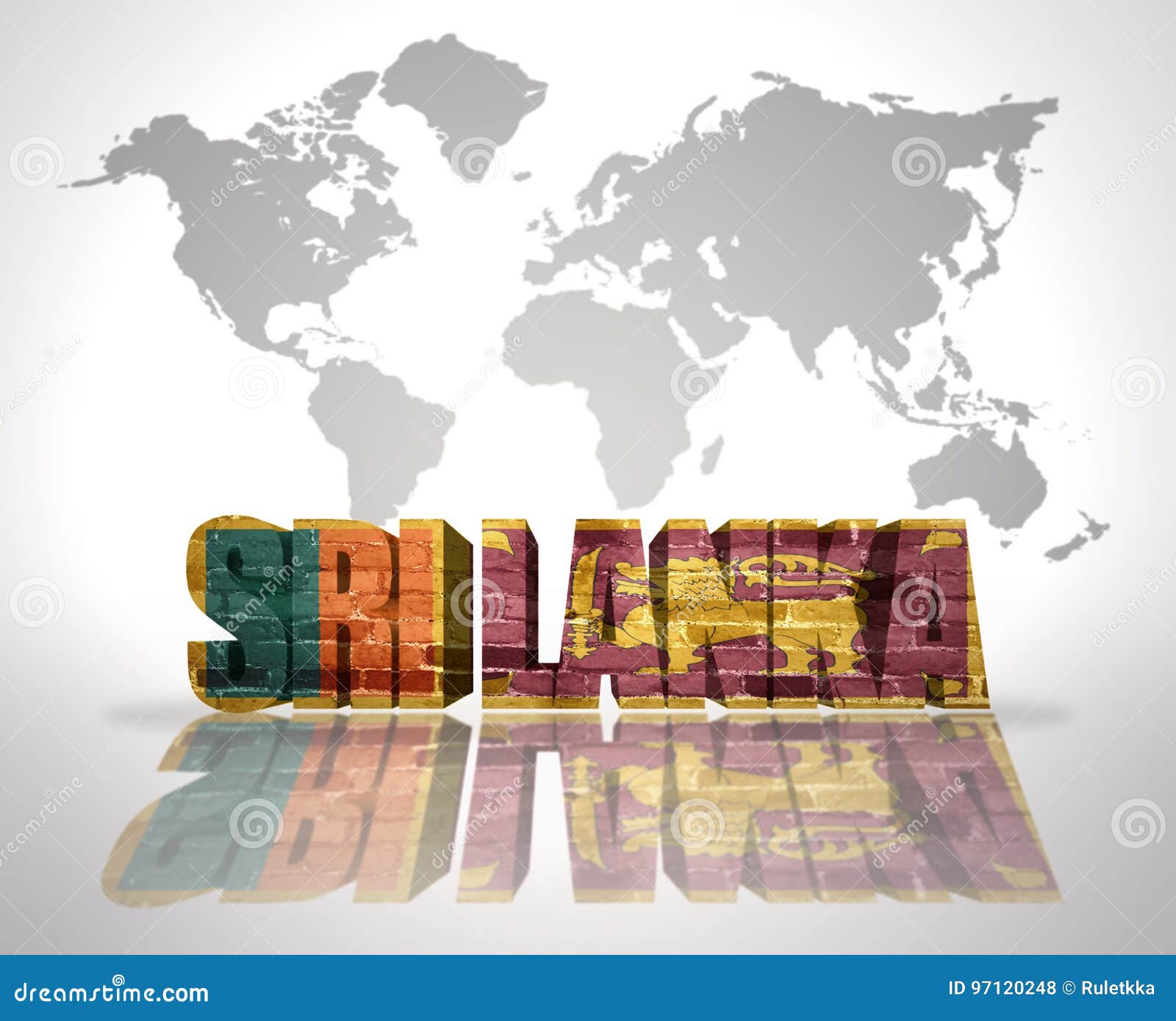 Word Sri Lanka on a World Map Background Stock Illustration ...