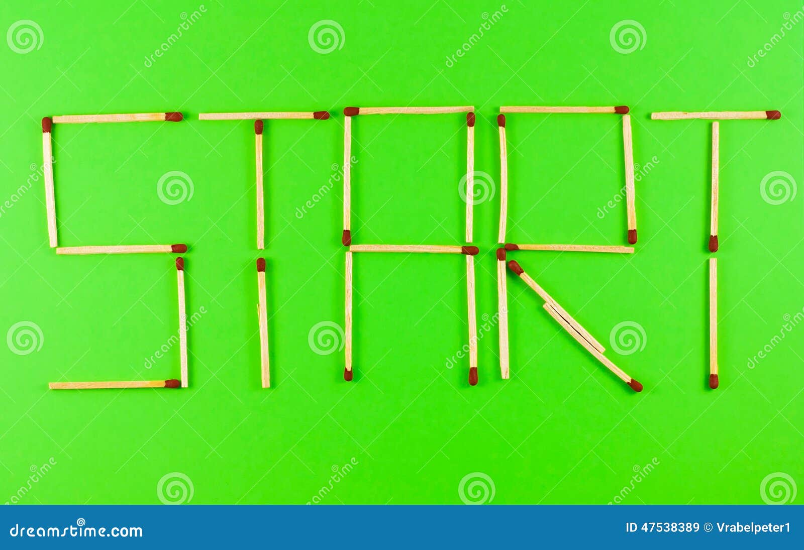 Word Start Made of Matchsticks Stock Image - Image of abstract ...