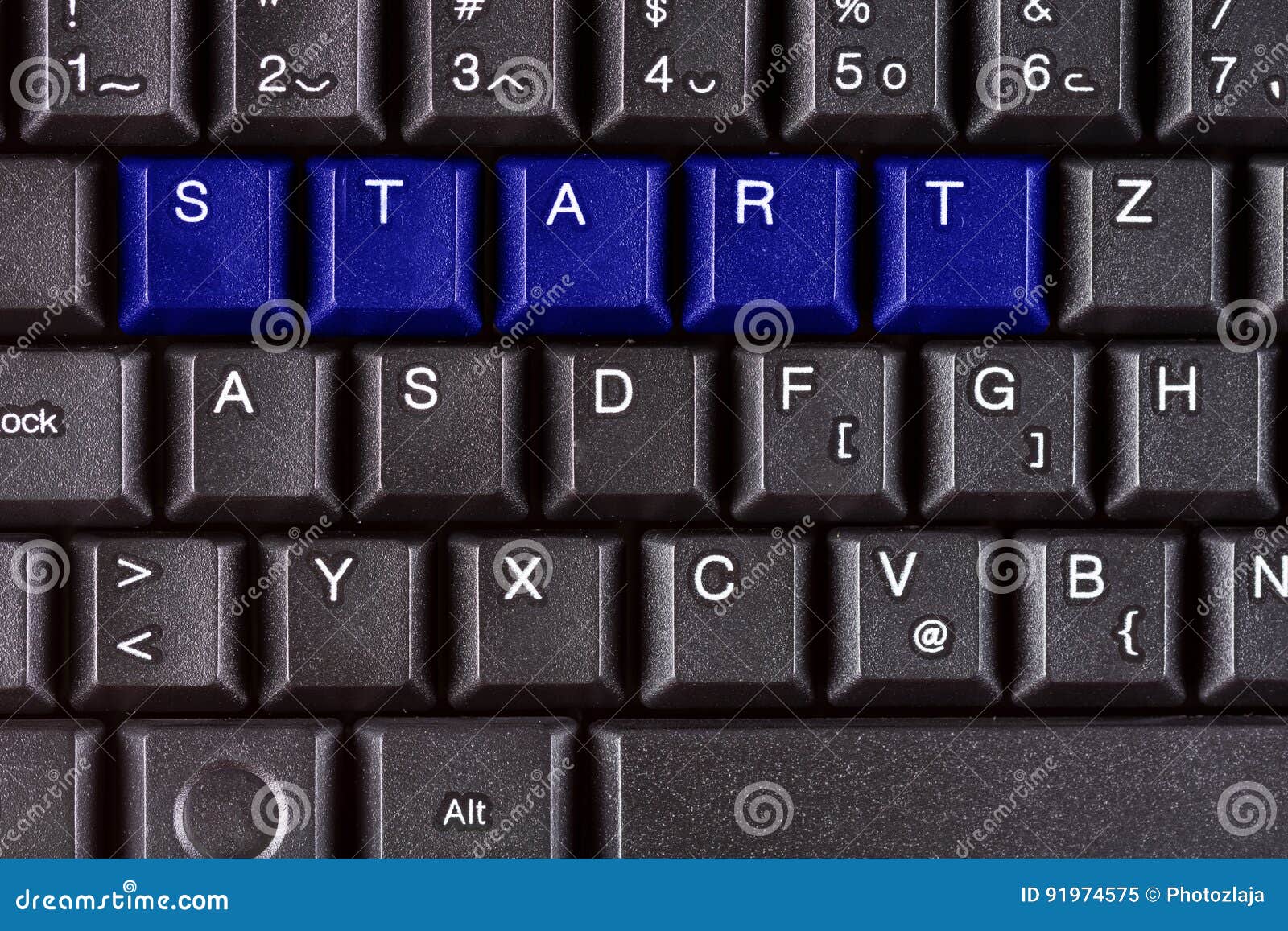 Word START on the Pc Keyboard. Abstract Start Business Concept in Color ...